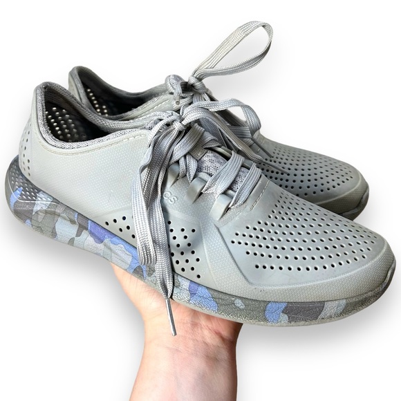 CROCS | Shoes | Crocs Womens Literide Pacer Laceup Sneakers Light Grey ...